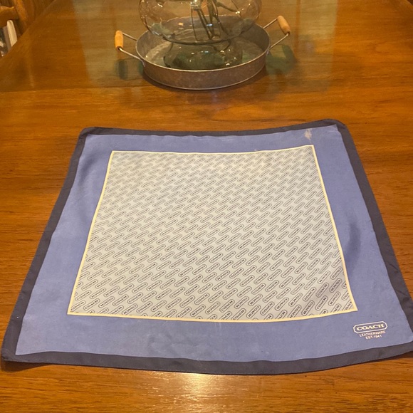 Coach | Accessories | Coach Scarf Blues With Tan | Poshmark
